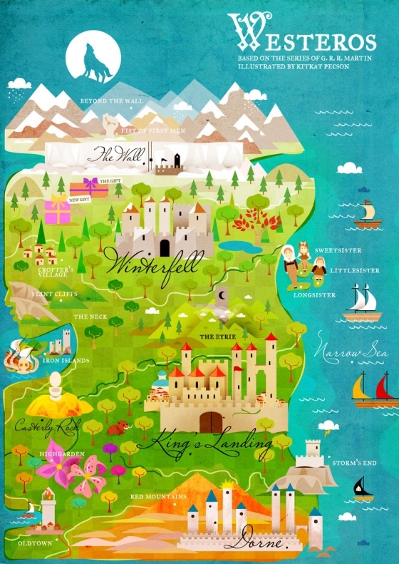 A Children's Map of Westeros - A Dribble of Ink